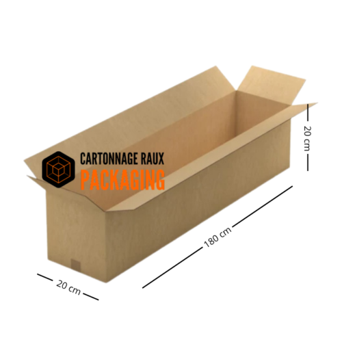 Carton long 180 x 20 x 20 cm en double cannelure | Cartonnage Raux ...